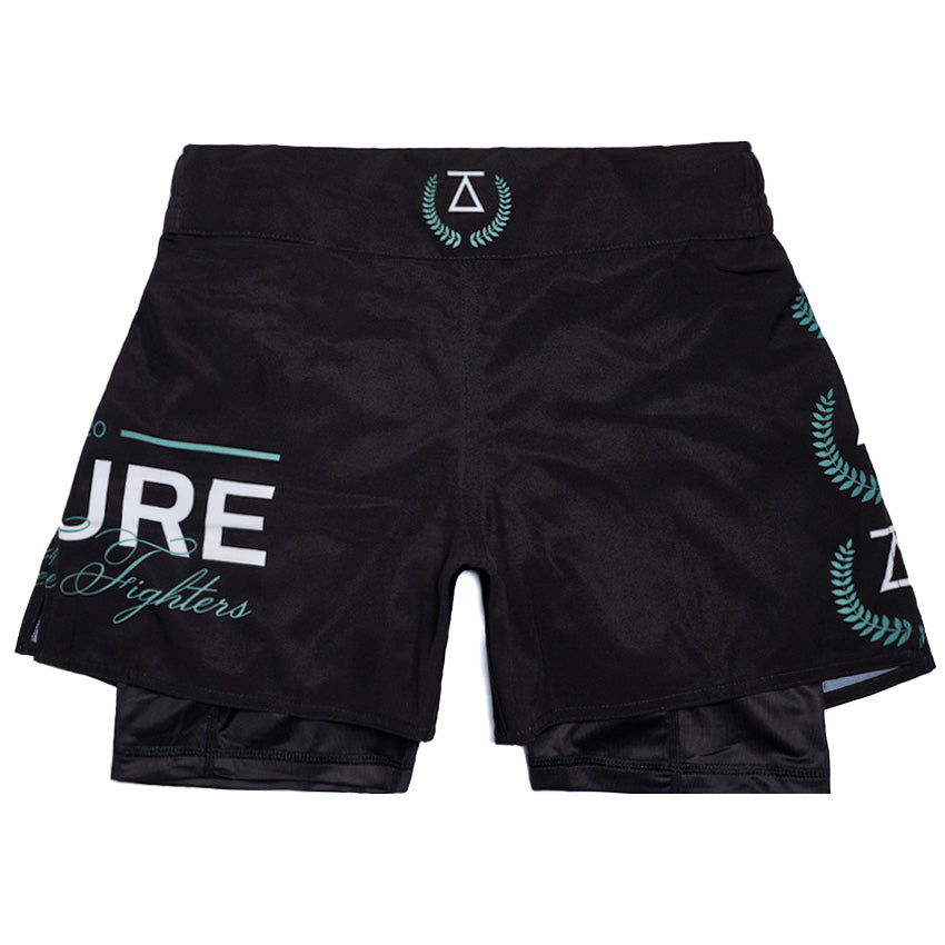Victory High Split 2 in 1 MMA Shorts - Black - Allure Sports