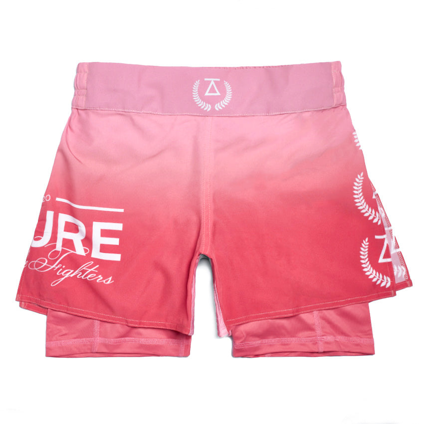 Victory High Split 2 in 1 MMA Shorts - Coral - Allure Sports